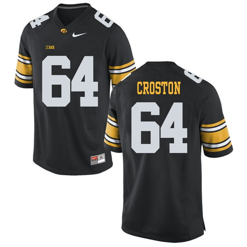 Iowa Hawkeyes Black Cole Croston Player Football Jersey - Bluefink