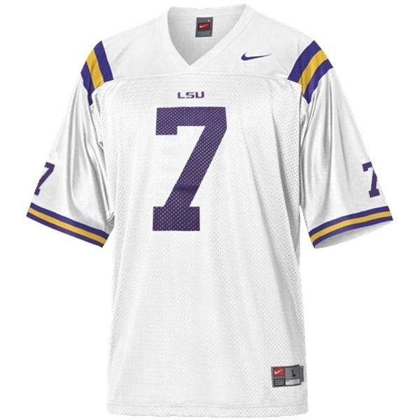 LSU Tigers #7 Patrick Peterson White Football Jersey - Bluefink