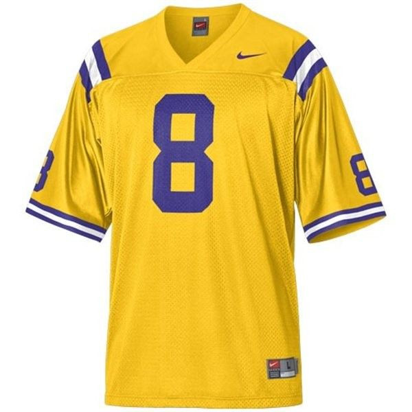 LSU Tigers #8 Zach Mettenberger Gold Football Jersey - Bluefink