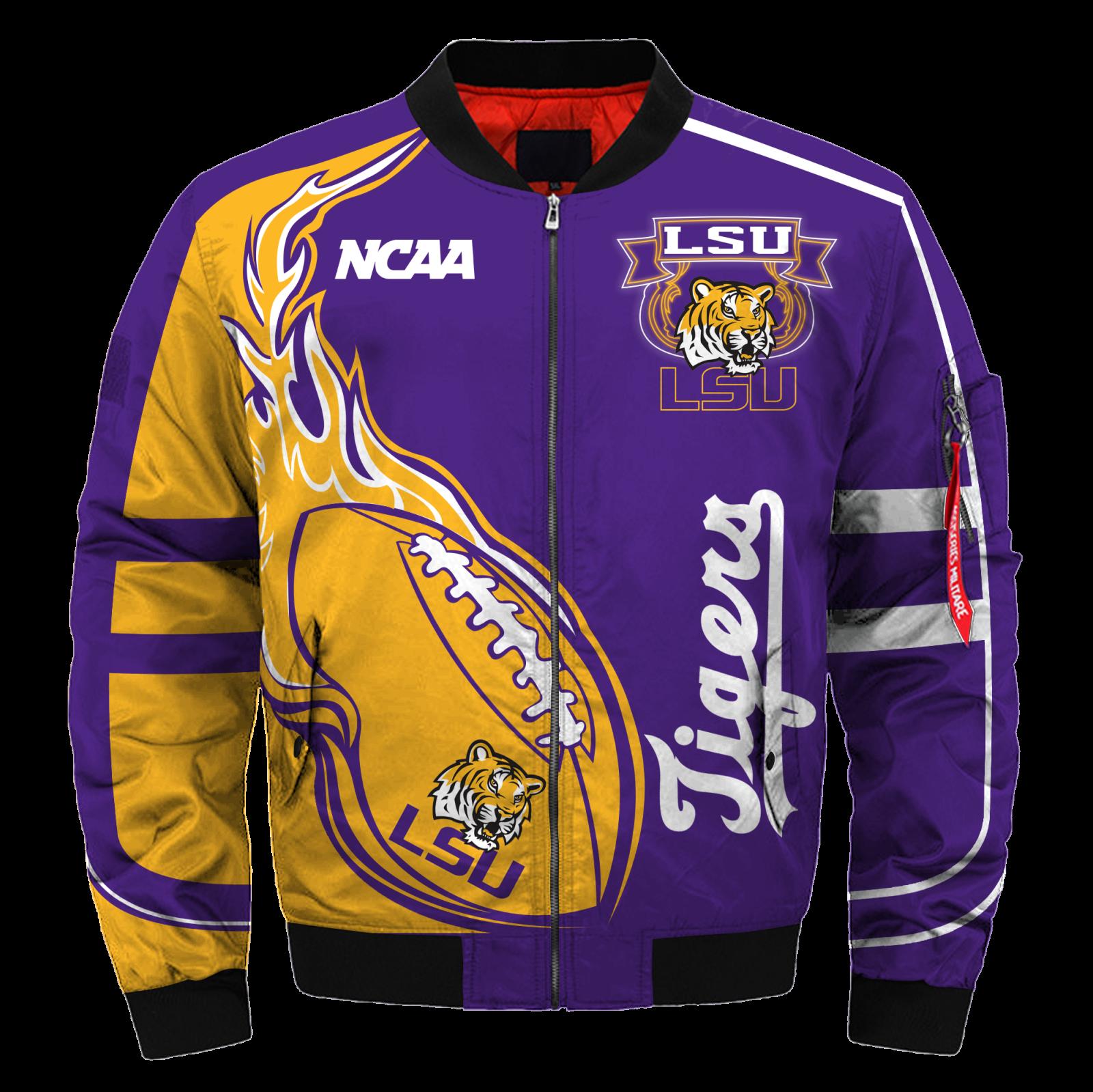 LSU Tigers Jacket 3D Printed Fire Ball - Bluefink
