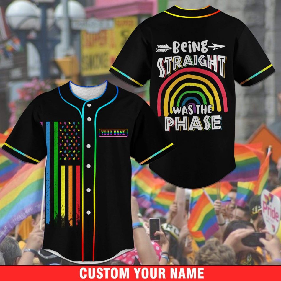 Lgbt Being Straight Was A Phase Custom Personalized Name Baseball ...