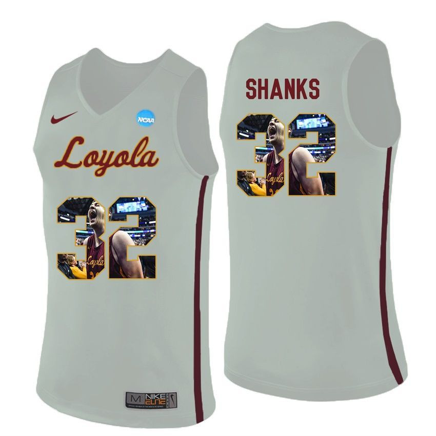 Loyola Ramblers White Carson Shanks College Basketball Portrait Jersey ...