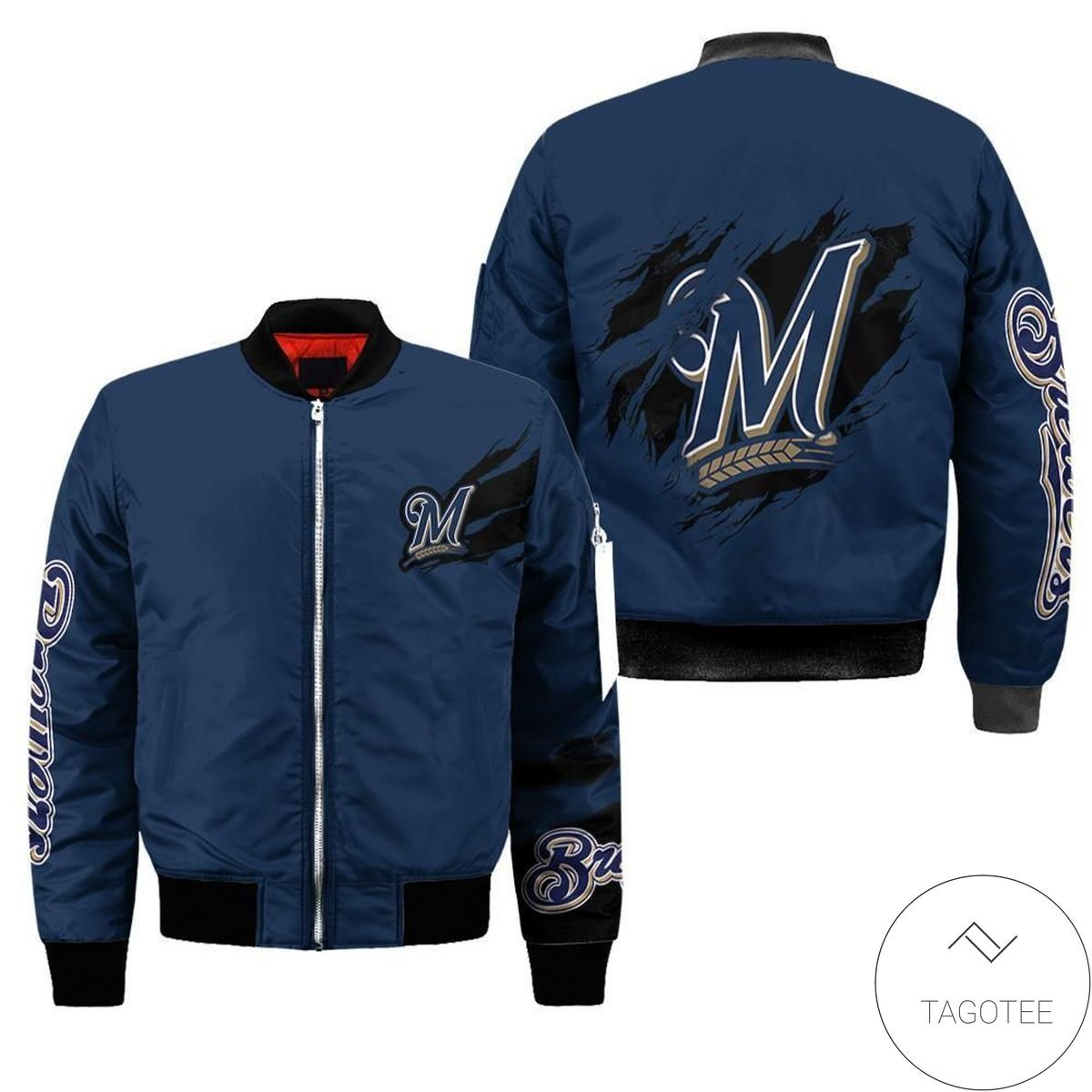 MLB Milwaukee Brewers Bomber Jacket V6 - Bluefink