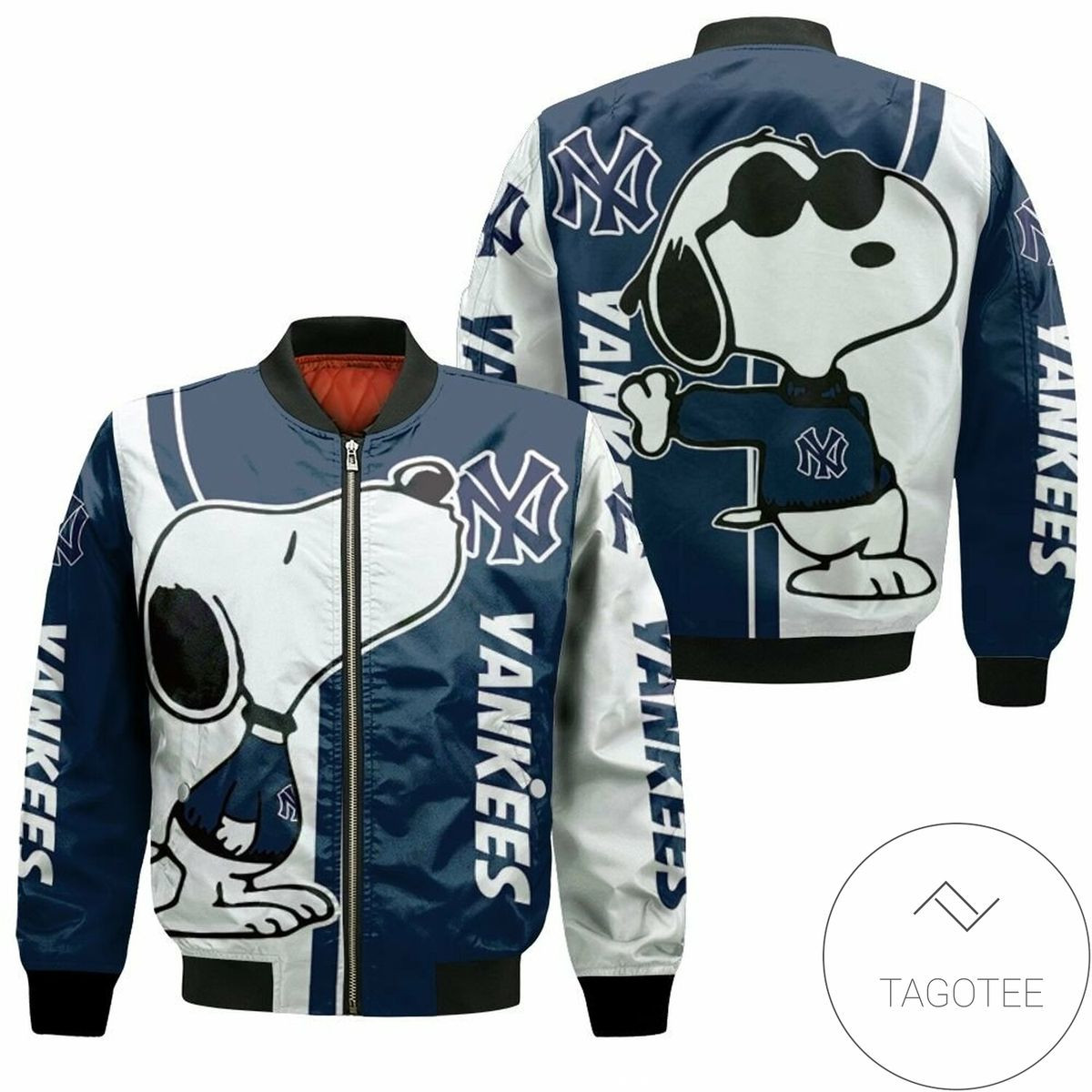 MLB New York Yankees Snoopy Lover Bomber Jacket - Bluefink