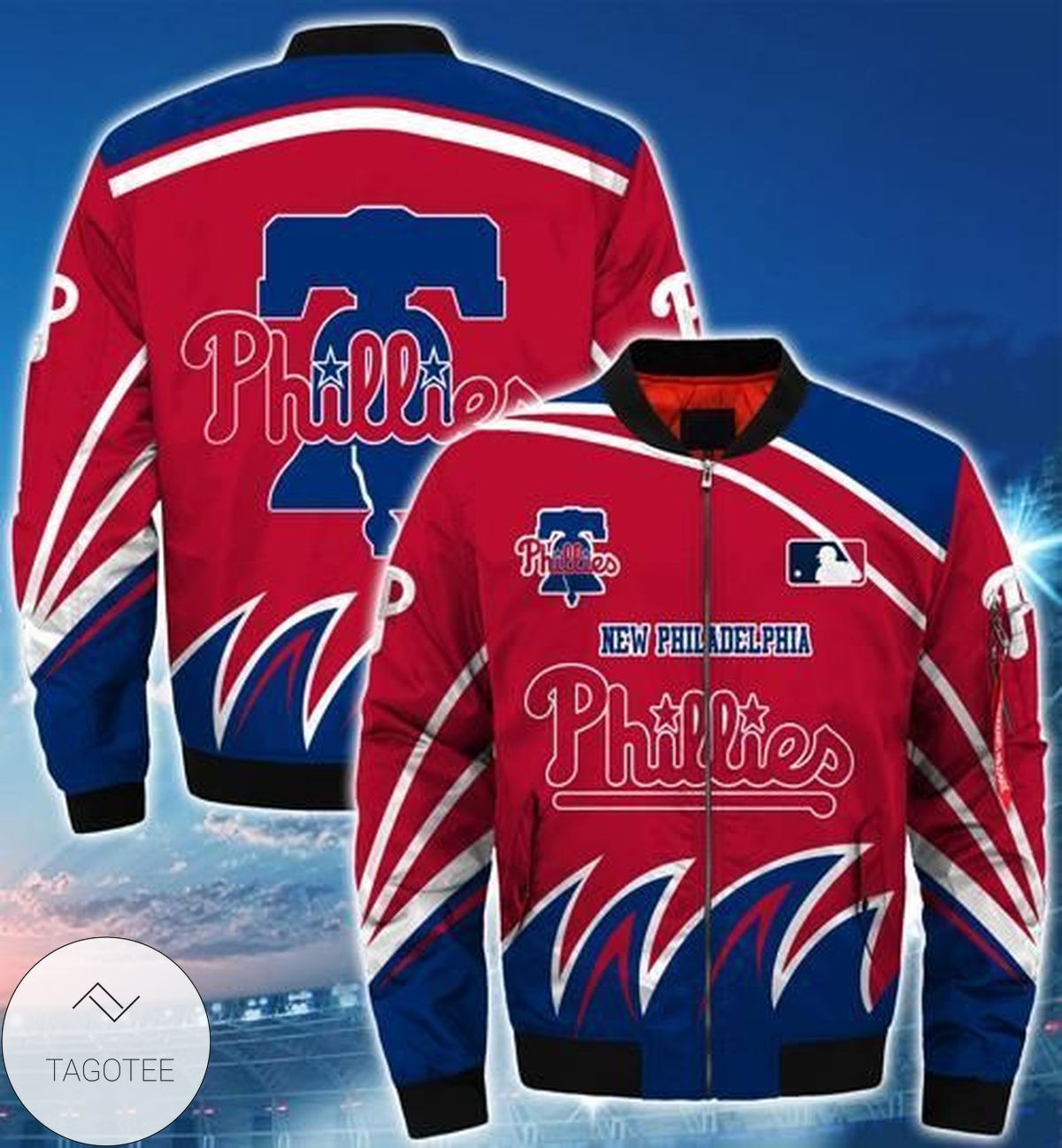 MLB Philadelphia Phillies Red Blue Bomber Jacket - Bluefink
