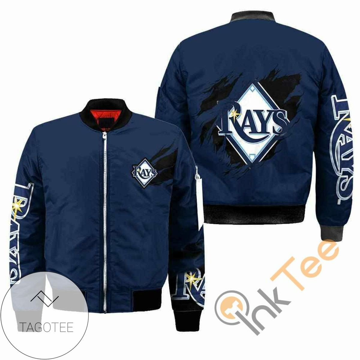 MLB Tampa Bay Rays Navy Bomber Jacket - Bluefink