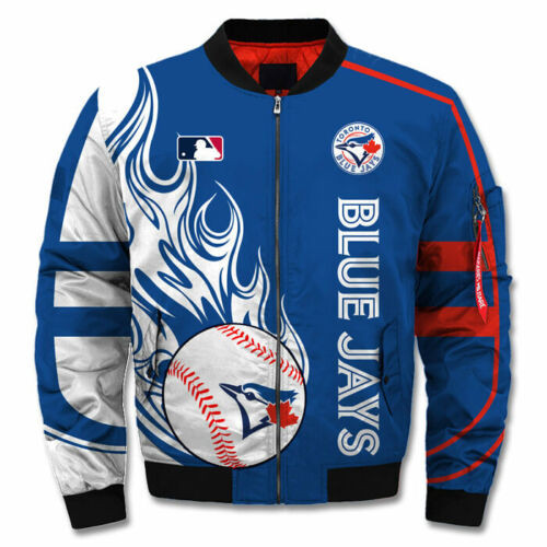 MLB Toronto Blue Jays Blue White Bomber Jacket - Bluefink