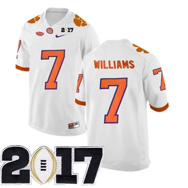 Male Clemson Tigers #7 Mike Williams White College Football Jersey ...