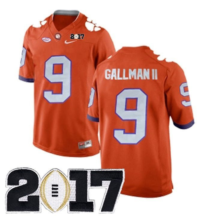 Male Clemson Tigers #9 Wayne Gallman II Orange College Football Jersey ...