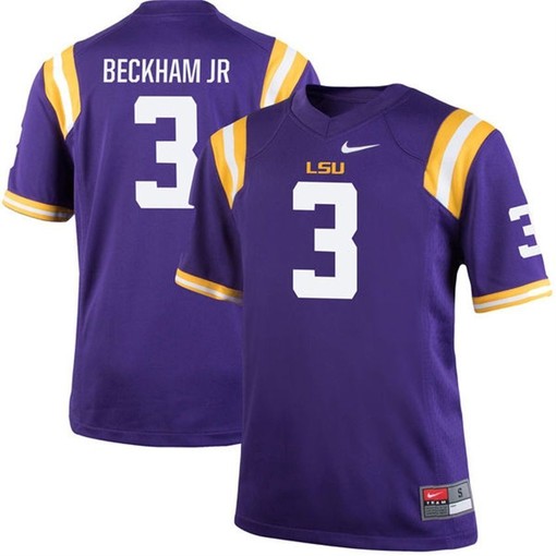 Male LSU Tigers #3 Odell Beckham Jr Purple College Football Jersey ...