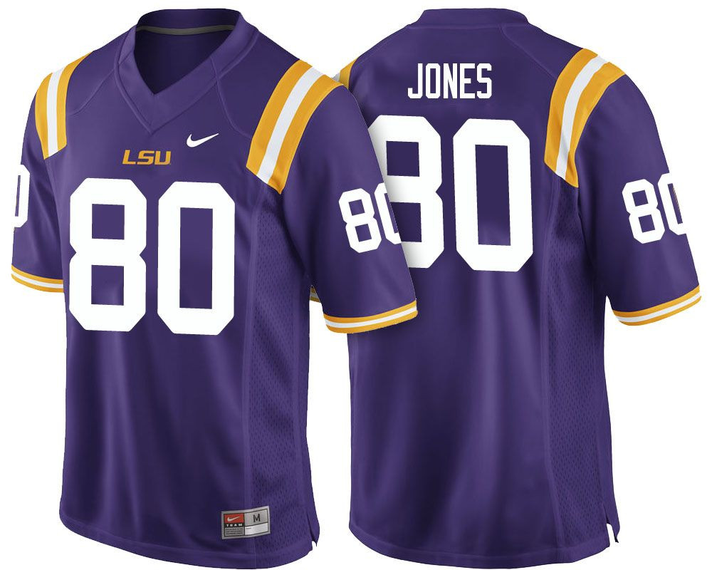 Male LSU Tigers Purple Donnie jones NCAA Football Jersey - Bluefink