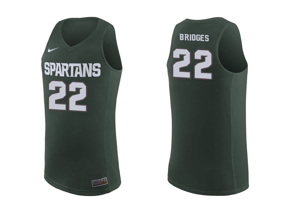 Male Michigan State Spartans Green Miles Bridges College Basketball ...