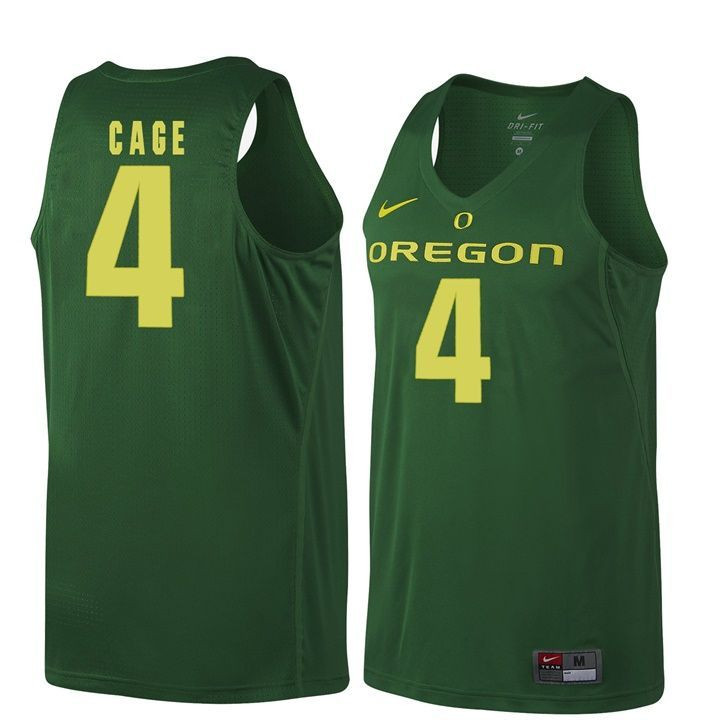 Male Oregon Ducks Dark Green M.J. Cage NCAA Basketball Jersey - Bluefink