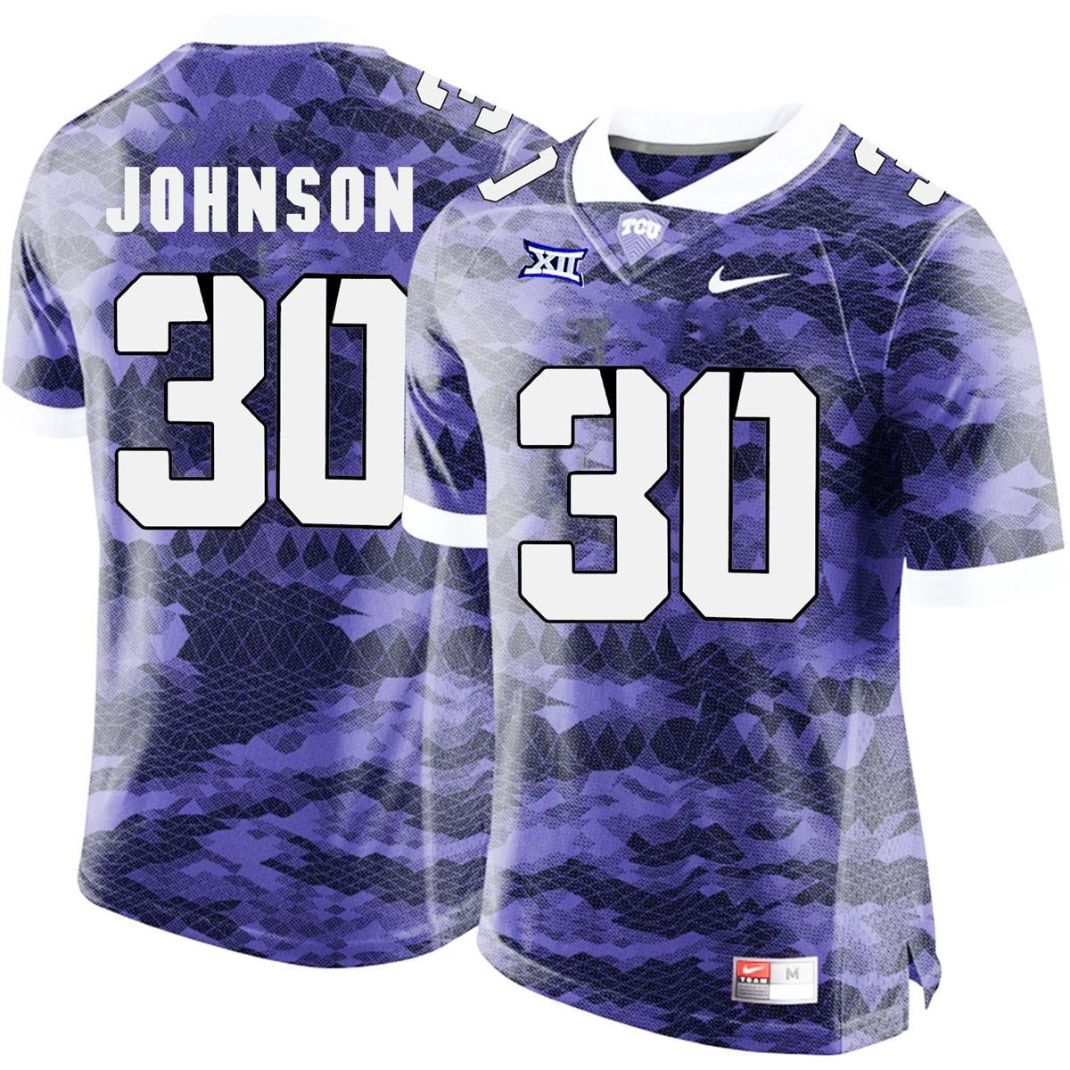 Male TCU Horned Frogs Purple Denzel Johnson College Football Jersey ...