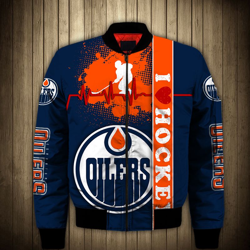 Men's Edmonton Oilers Jacket 3D - Bluefink