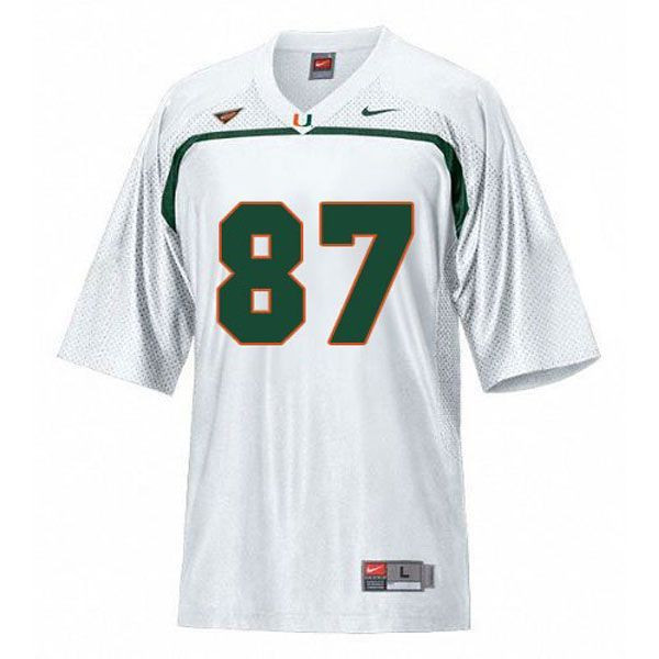 Miami Hurricanes #87 Reggie Wayne White Football Jersey - Bluefink