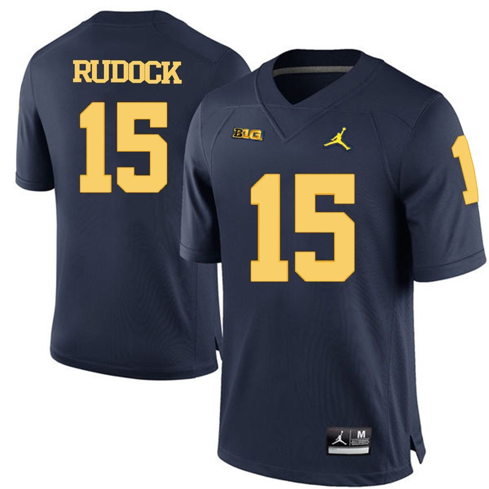 Michigan Wolverines Navy Blue Jake Rudock Football Jersey - Bluefink