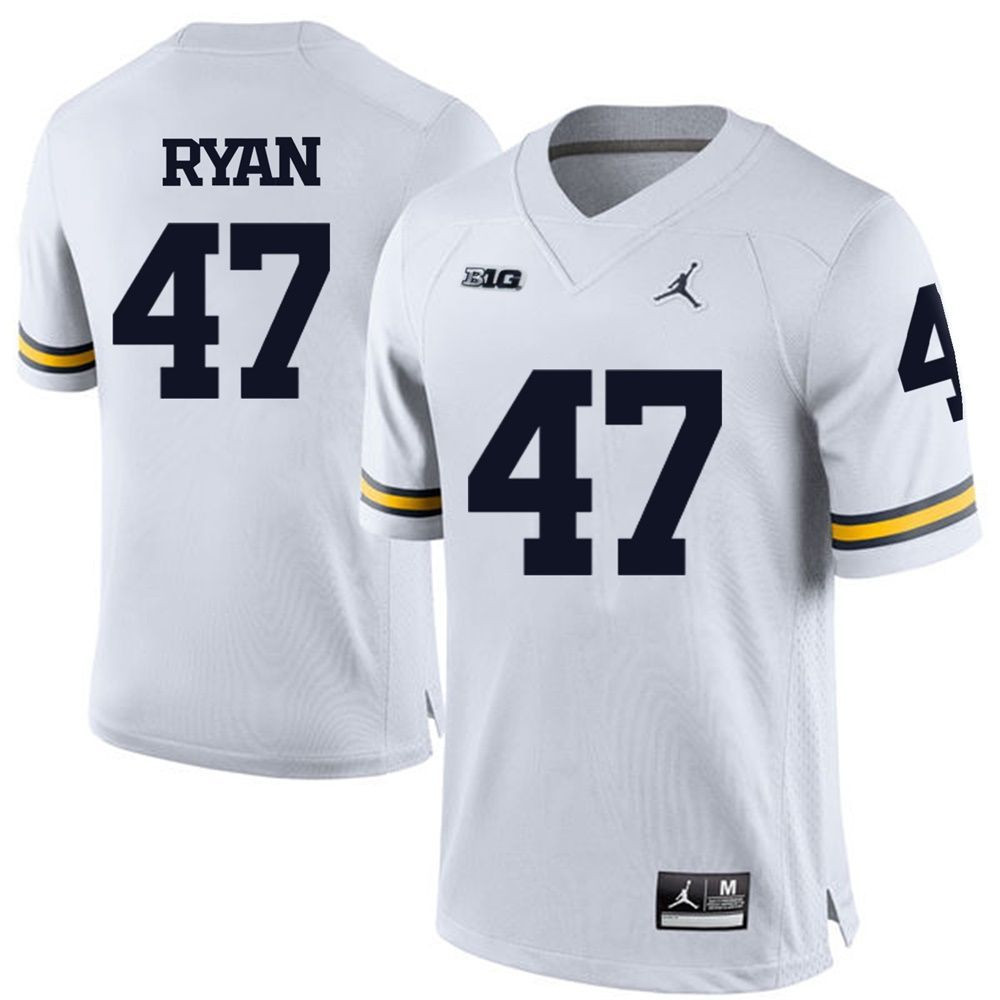 Michigan Wolverines White Jake Ryan Football Jersey - Bluefink