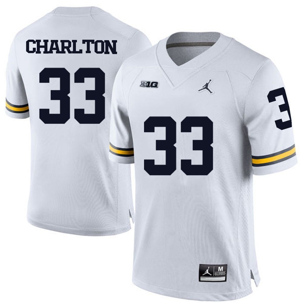 Michigan Wolverines White Taco Charlton Football Jersey - Bluefink