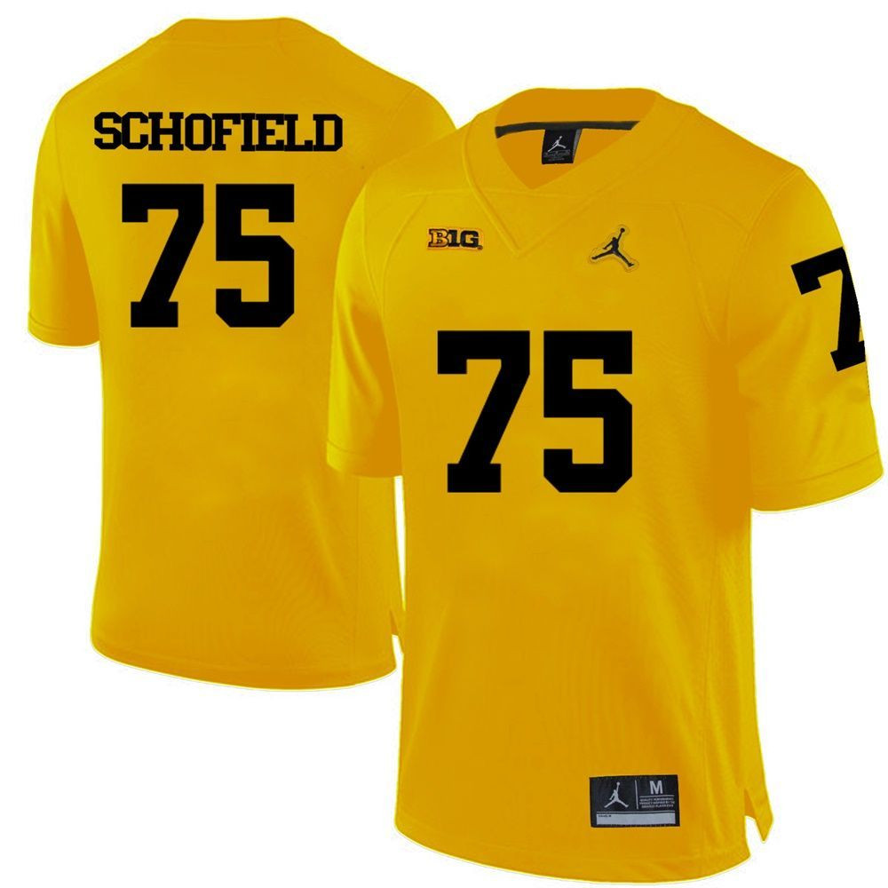Michigan Wolverines Yellow Michael Schofield Football Jersey - Bluefink