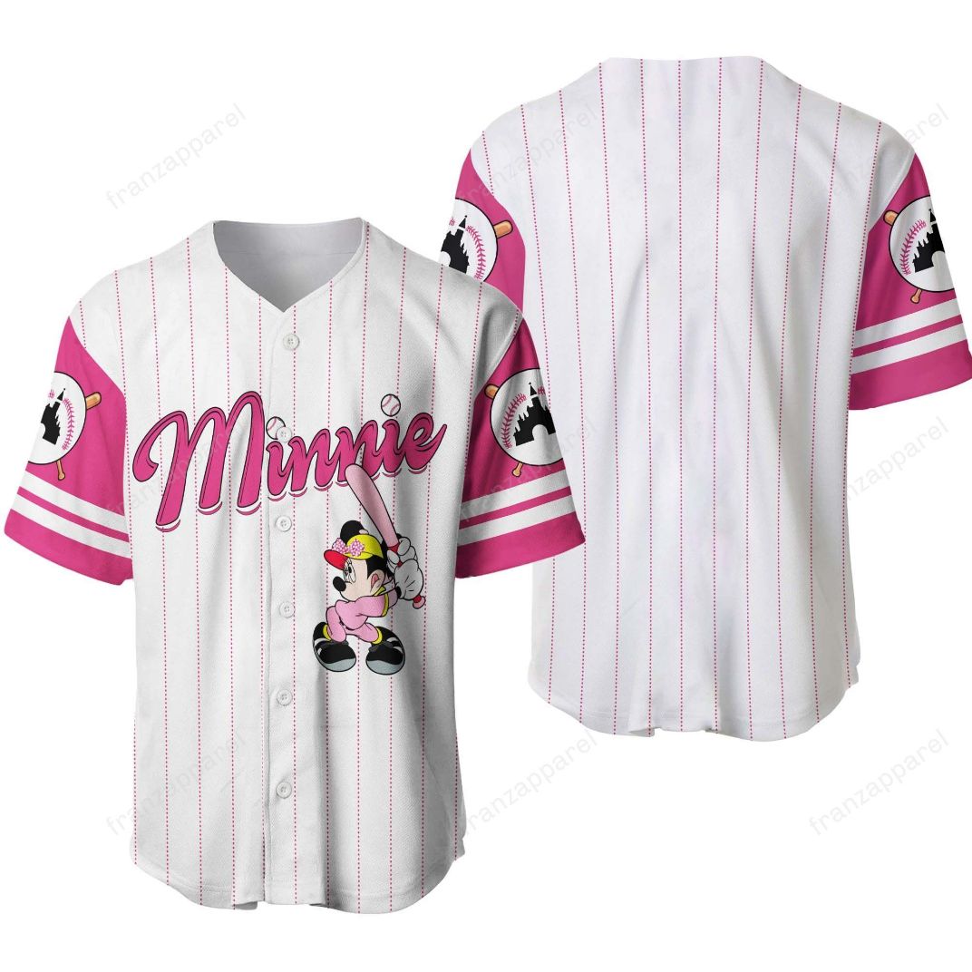 Minnie Personalized 3d Baseball Jersey - Bluefink