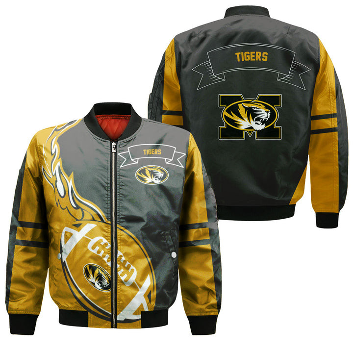 NCAA Missouri Tigers Gold Black Bomber Jacket V2 - Bluefink