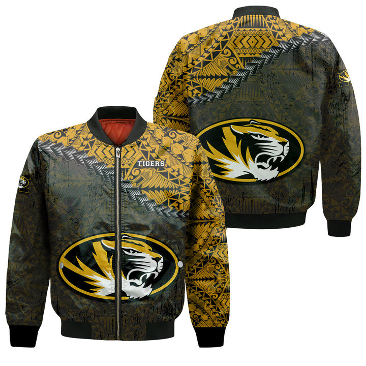NCAA Missouri Tigers Gold Black Bomber Jacket V5 - Bluefink