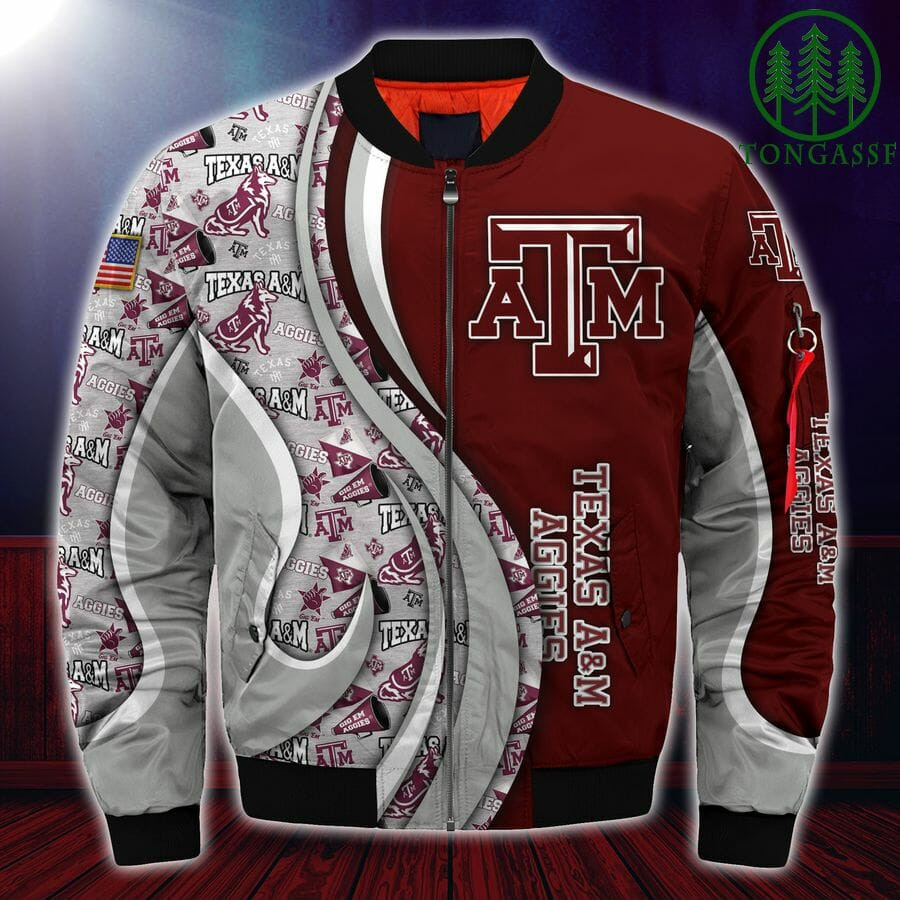 NCAA Texas A&M Aggies Custom Number Maroon Bomber Jacket - Bluefink