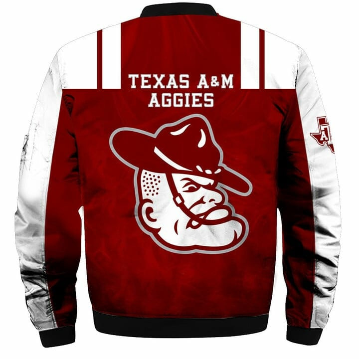 NCAA Texas A&M Aggies Maroon White Bomber Jacket - Bluefink