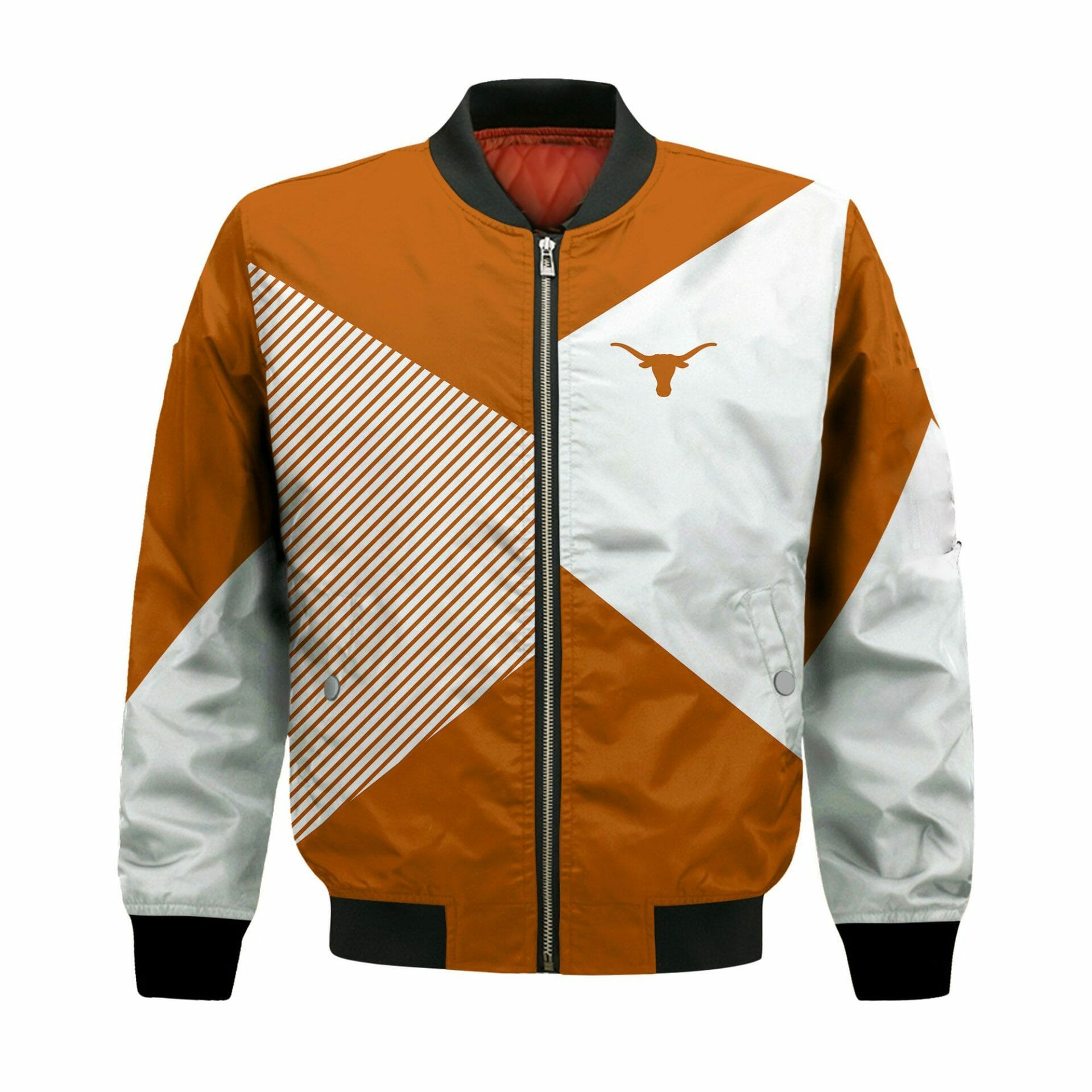 NCAA Texas Longhorns Orange White Bomber Jacket V2 - Bluefink