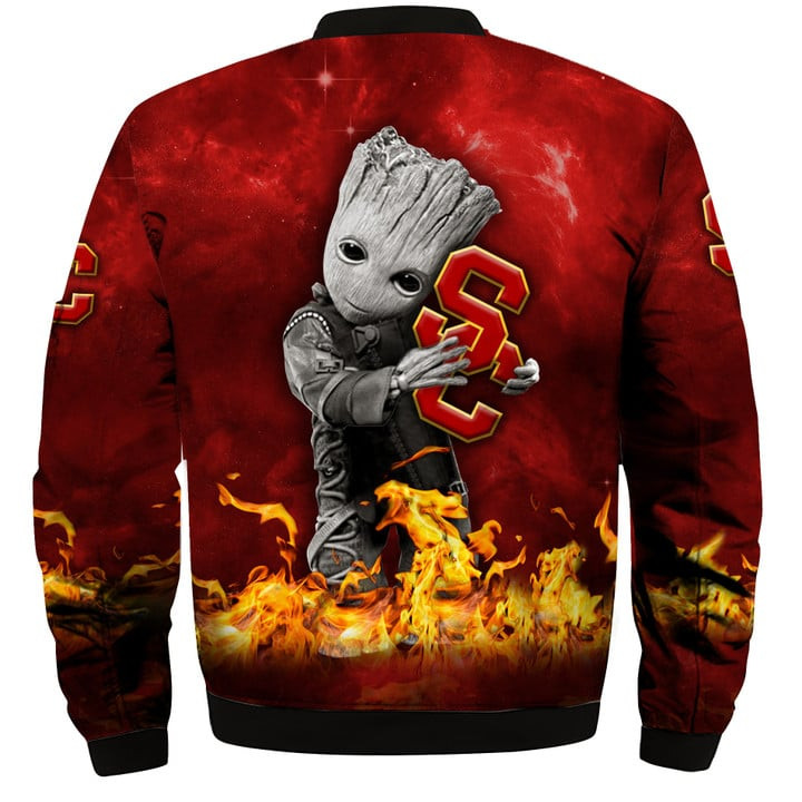 NCAA USC Trojans Baby Groot Bomber Jacket - Bluefink