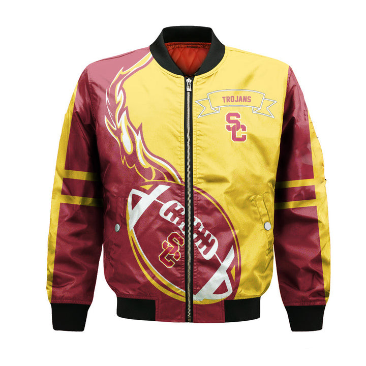 NCAA USC Trojans Gold Cardinal Bomber Jacket V2 - Bluefink