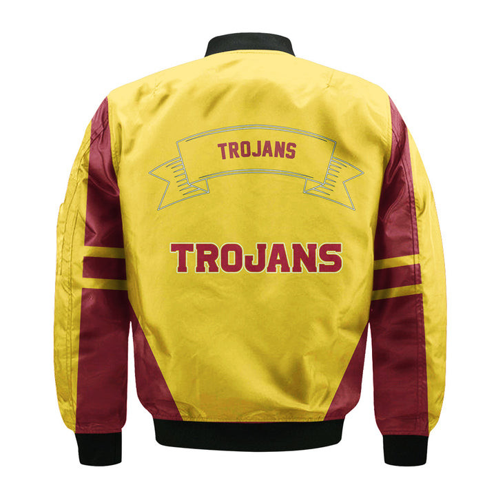 NCAA USC Trojans Gold Cardinal Bomber Jacket V2 - Bluefink