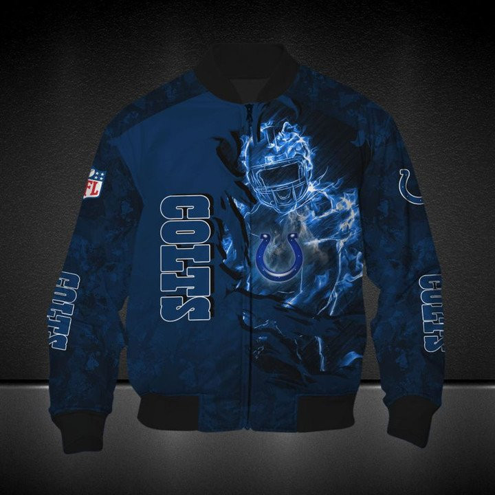 NFL Indianapolis Colts Blue Bomber Jacket V2 - Bluefink