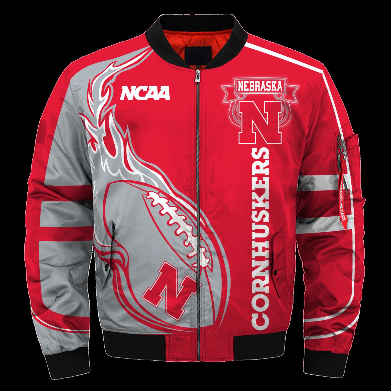 Nebraska Cornhuskers Jacket 3D Printed Fire Ball - Bluefink