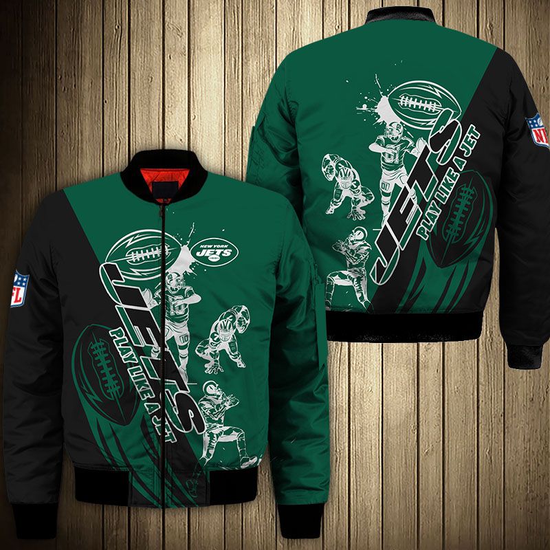 New York Jets Jacket Cartoon Athlete Ball Star - Bluefink