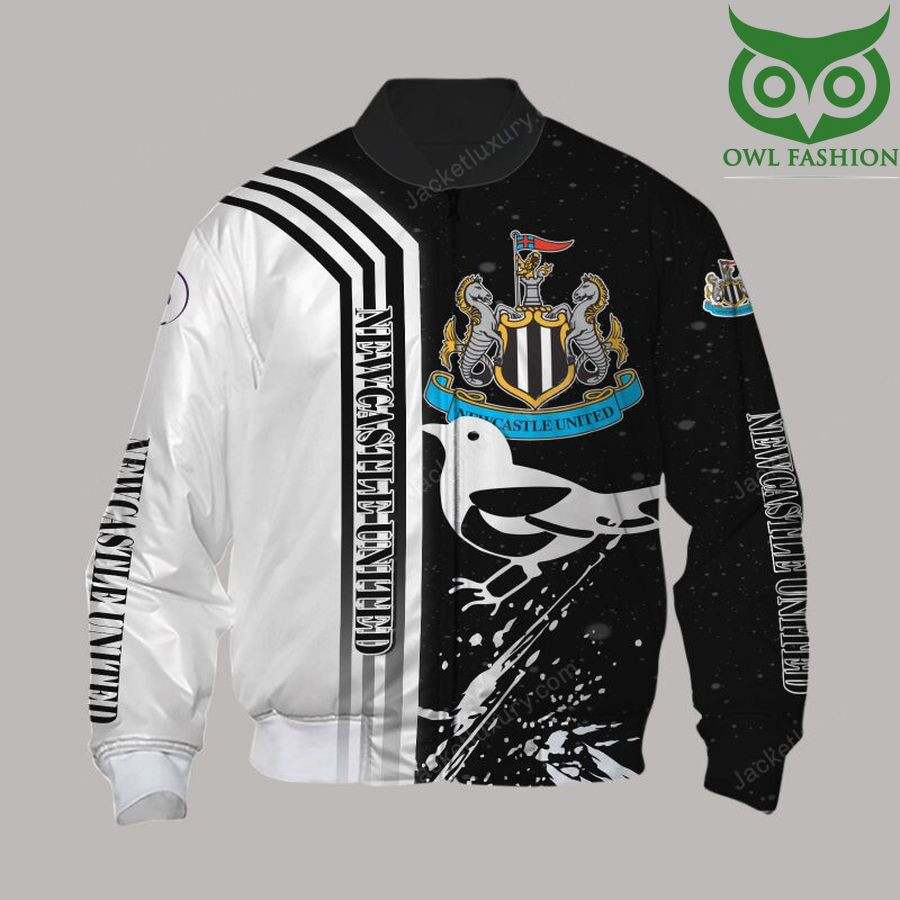 Newcastle United FC Black White The Magpies Bomber Jacket - Bluefink