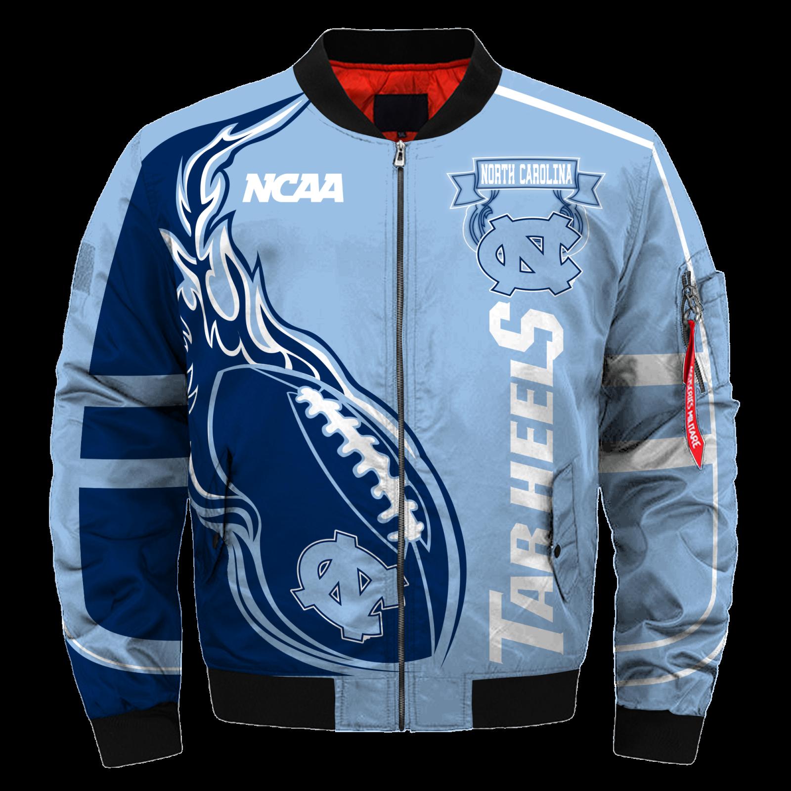 North Carolina Tar Heels Jacket 3D Printed Fire Ball - Bluefink