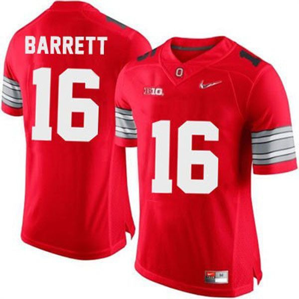 Ohio State Buckeyes #16 J.T. Barrett Red Football Jersey - Bluefink