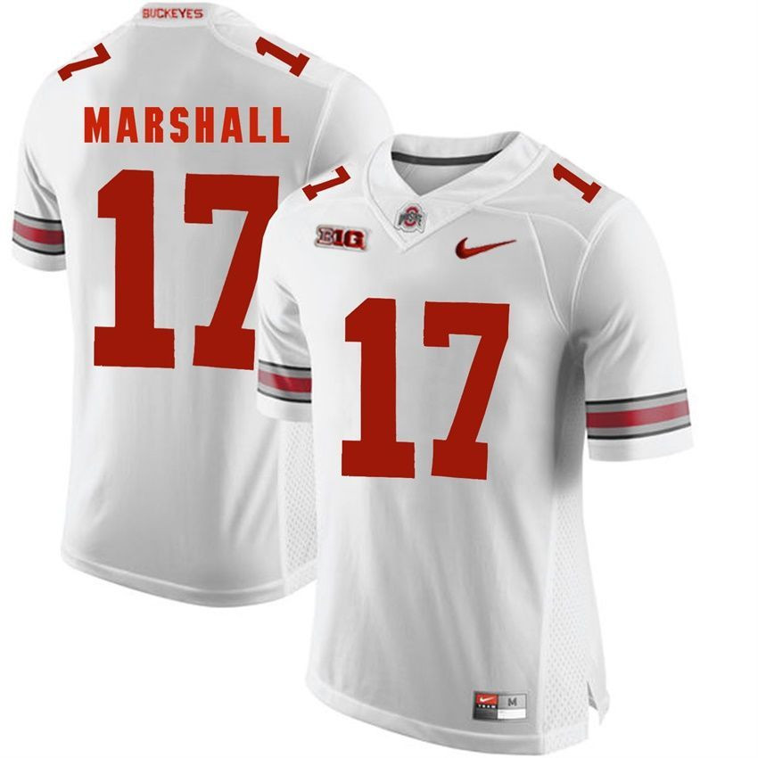 Ohio State Buckeyes White Jalin Marshall Player Football Jersey - Bluefink