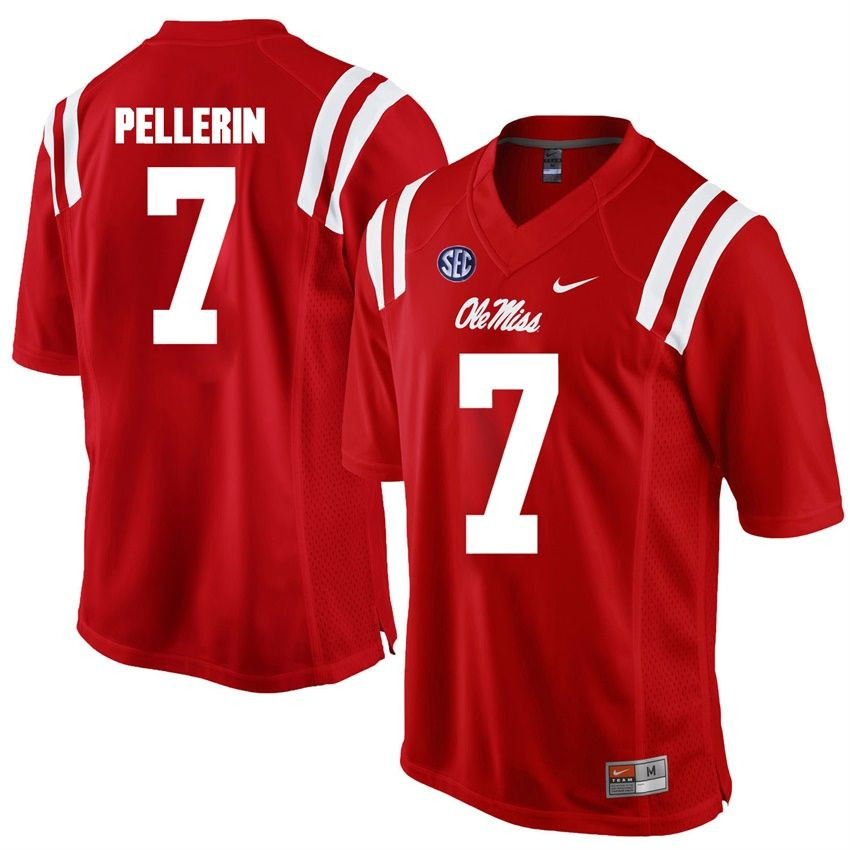 Ole Miss Rebels Red Jason Pellerin Player Football Jersey - Bluefink
