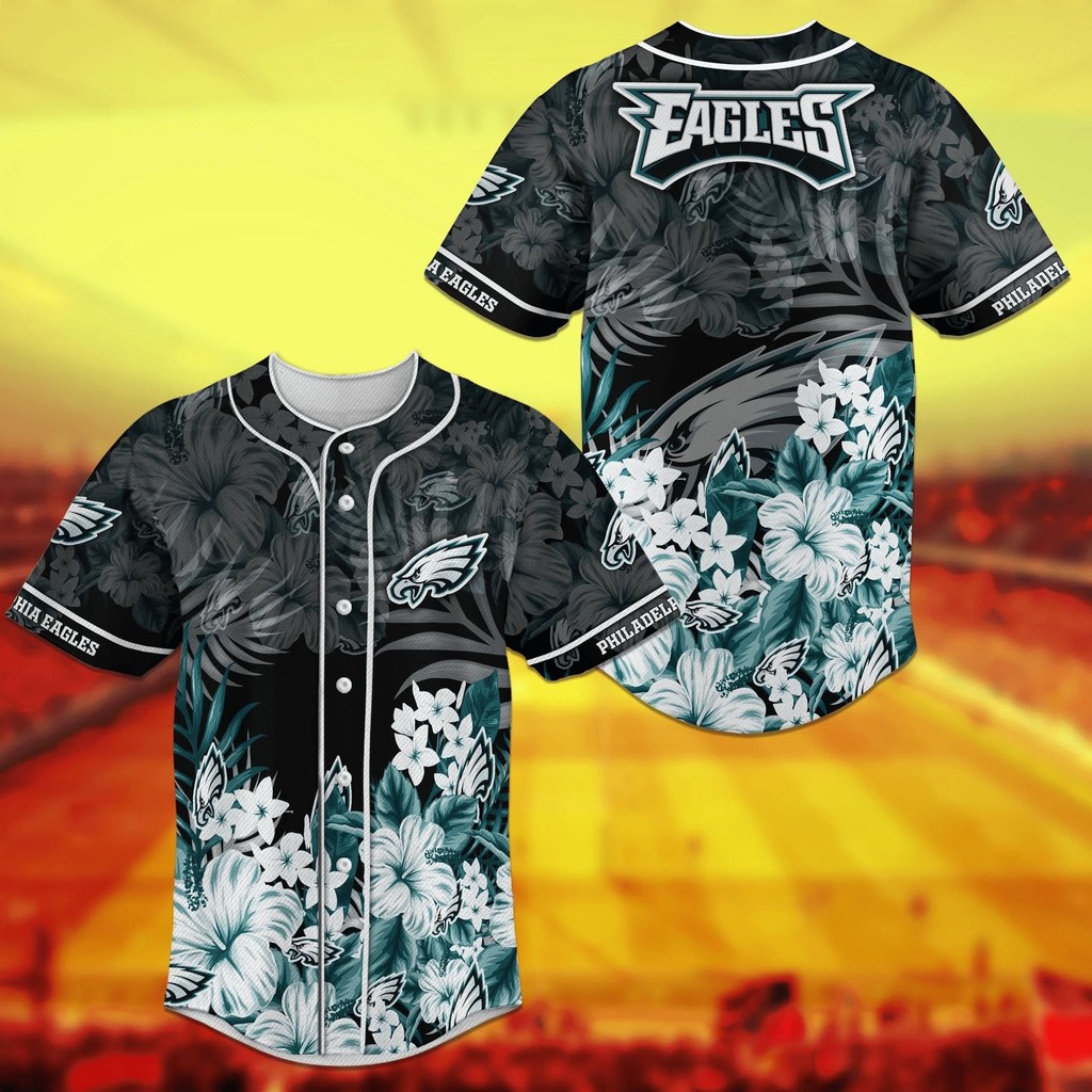 Philadelphia Eagles NFL Baseball Jersey Shirt - Bluefink