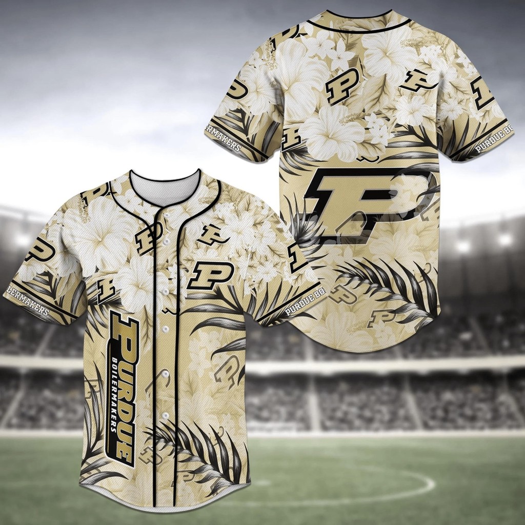 Purdue Boilermakers NCAA Baseball Jersey Shirt Flower - Bluefink