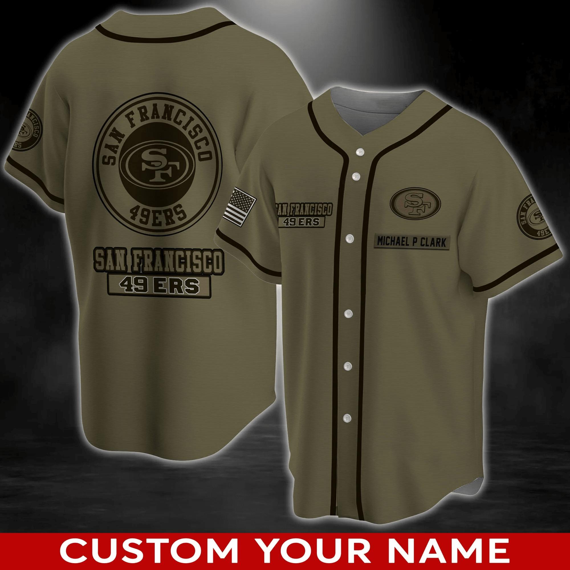 San Francisco 49ers Personalized Baseball Jersey Shirt with Your Name ...