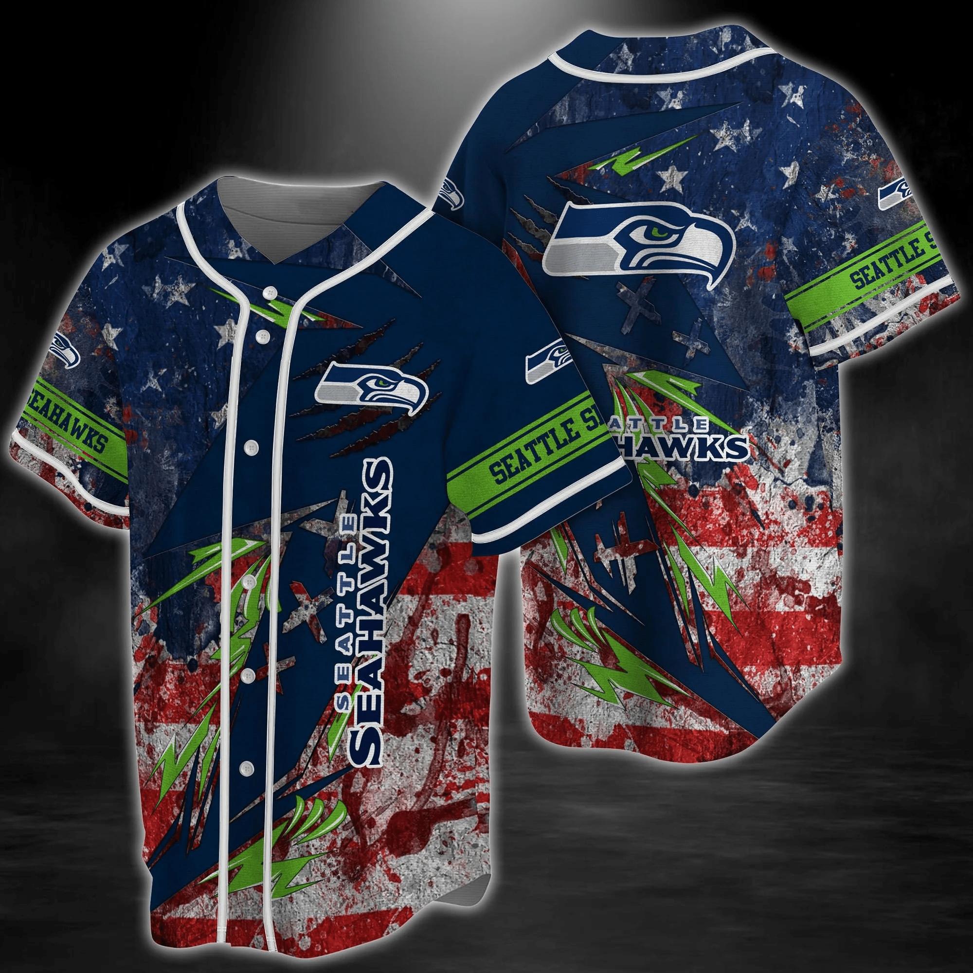 Seattle Seahawks NFL Baseball Jersey Shirt with Unique Design - Bluefink