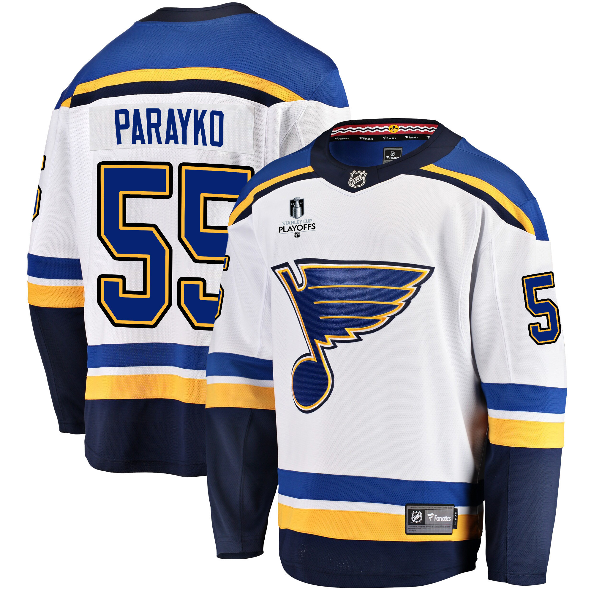 St. Louis Blues Colton Parayko 55 Away 2022 Stanley Cup Playoffs ...
