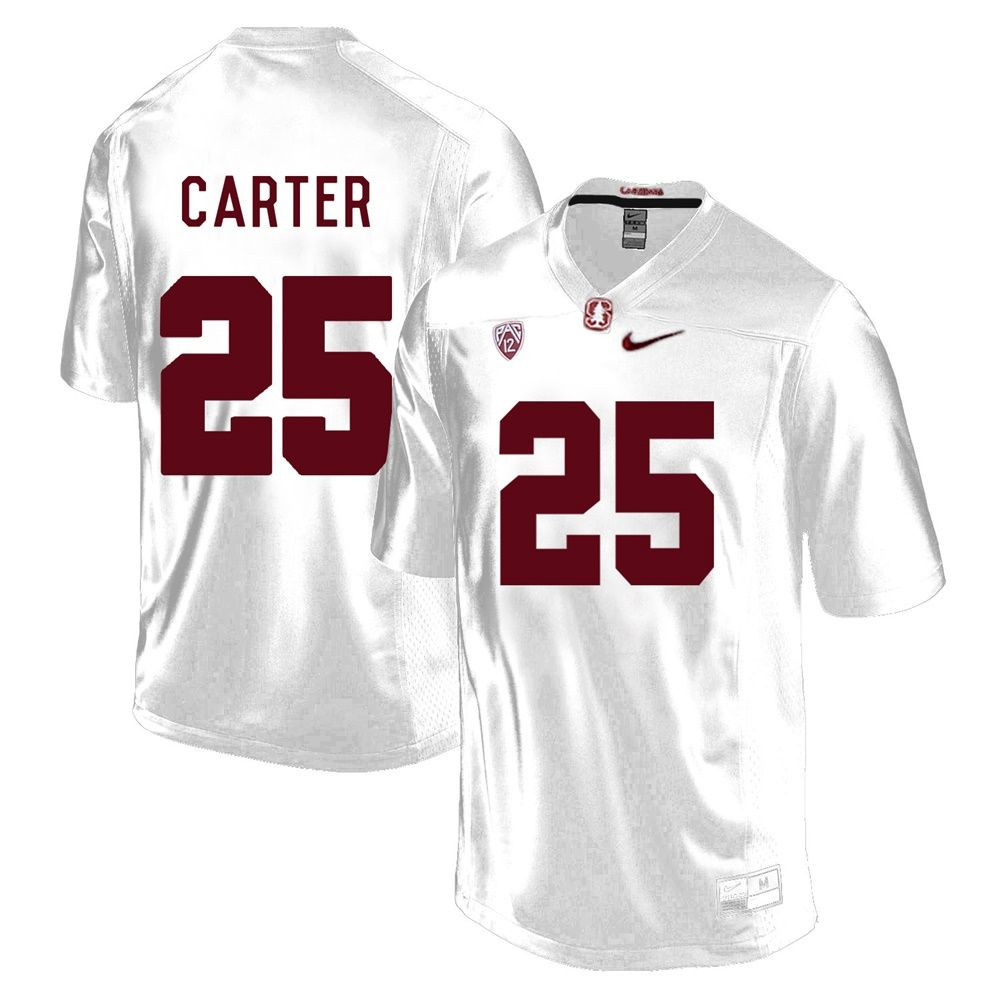 Stanford Cardinal White Alex Carter Player Football Jersey - Bluefink