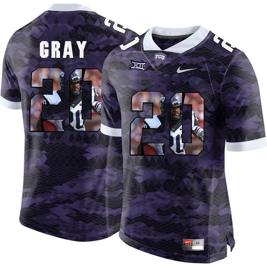 TCU Horned Frogs Purple Deante Gray College Football Jersey - Bluefink