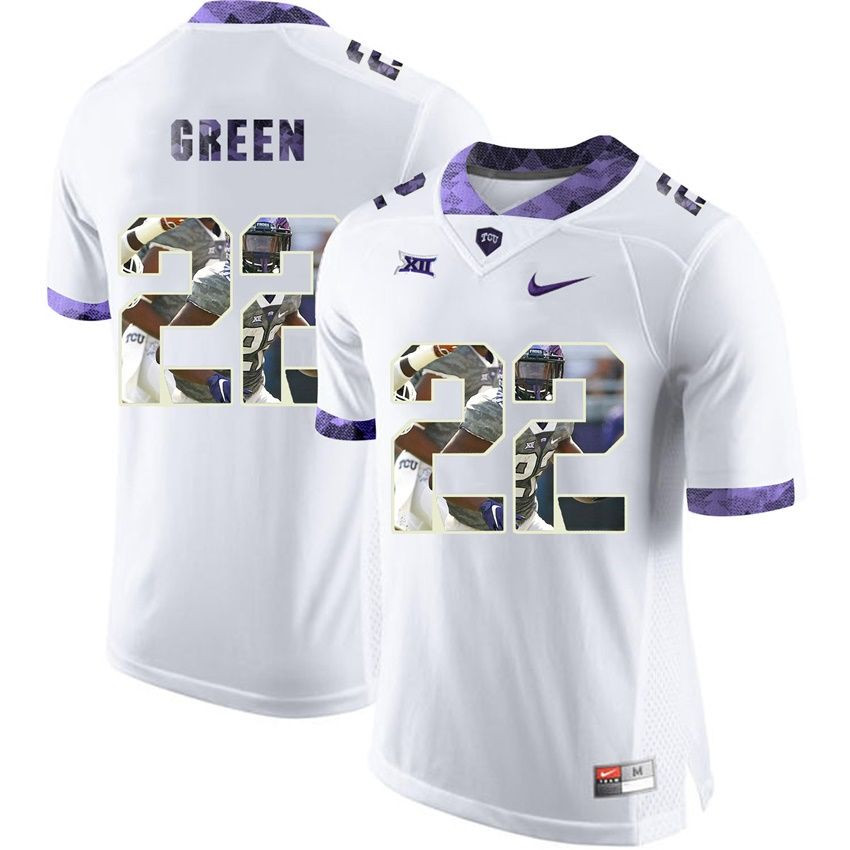 TCU Horned Frogs White Aaron Green College Football Jersey - Bluefink