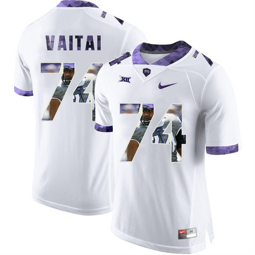 TCU Horned Frogs White Halapoulivaati Vaitai College Football Jersey ...